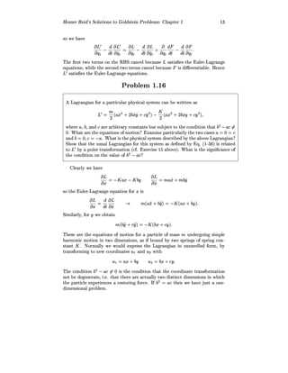 Reid Goldstein classical mechanics solution | PDF
