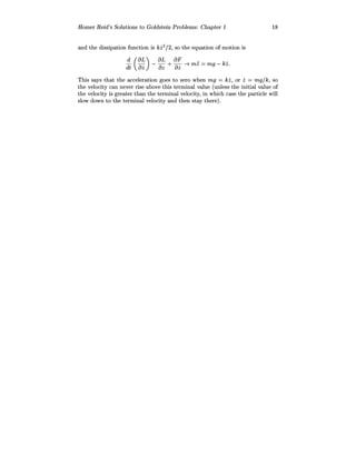 Reid Goldstein classical mechanics solution | PDF