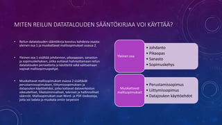 Reilun datatalouden sääntökirja | PPTX