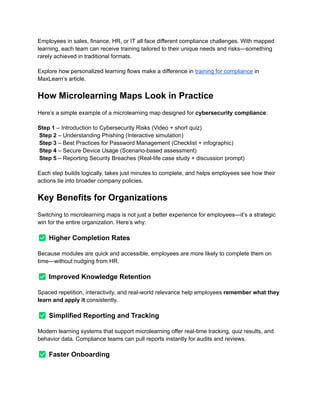Reimagining Compliance Training The Strategic Power of Microlearning Maps | PDF