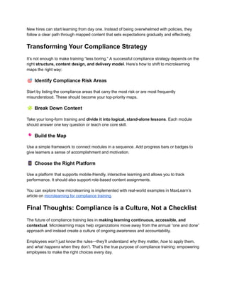 Reimagining Compliance Training The Strategic Power of Microlearning ...