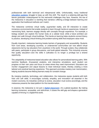 Reimagining Education_ How the Metaverse Is Closing the Global Skill ...