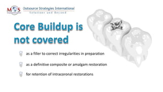 Reimbursement challenges for dental core build up | PPT