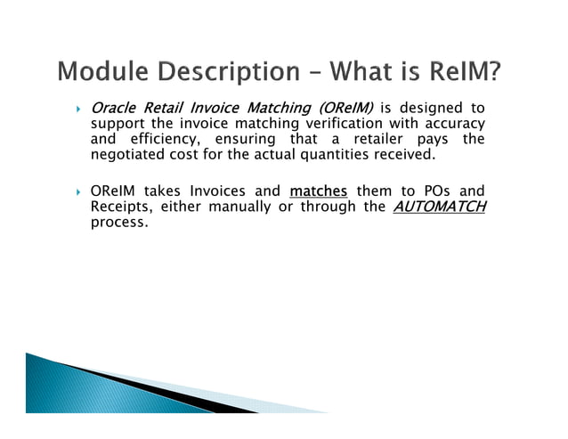 ReIM Functional Overview | PDF