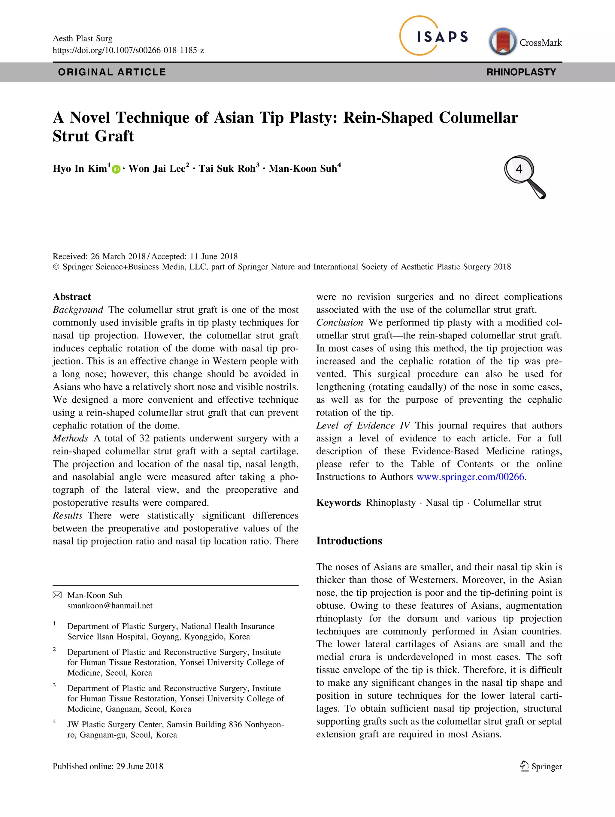 A Novel Technique of Asian Tip Plasty by Dr. Man Koon, Suh from JW ...