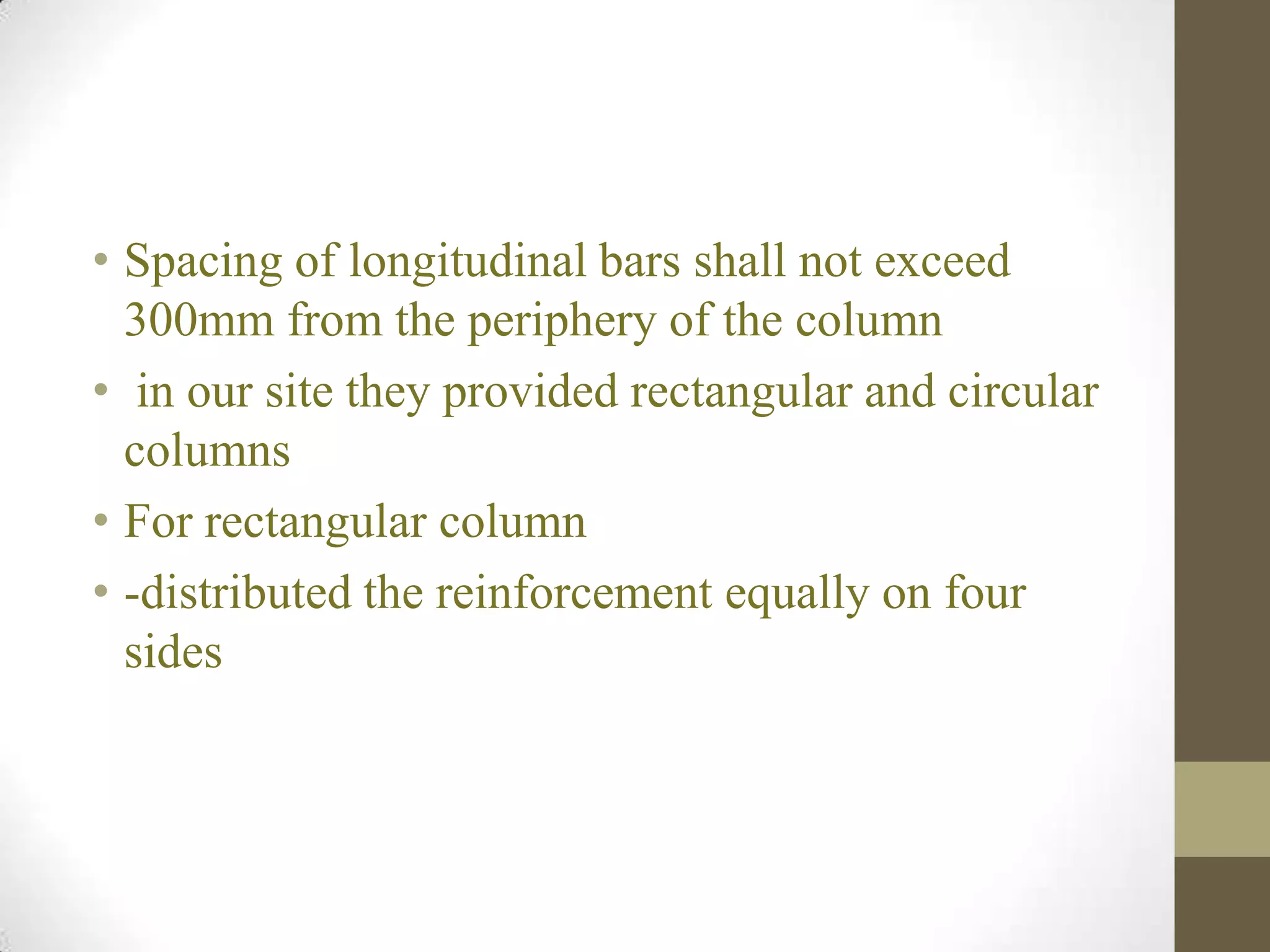 Reinfocing details of column | PPTX