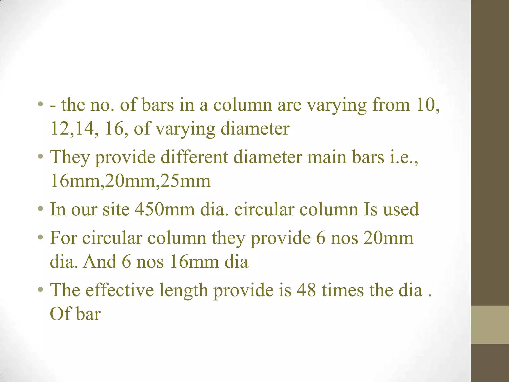 Reinfocing details of column | PPTX