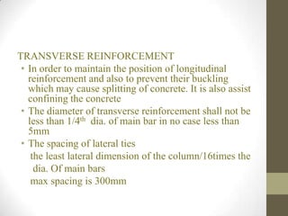 Reinfocing details of column | PPTX