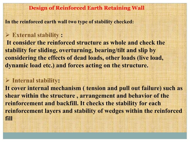 Reinforced Earth Wall RE wall | PPTX