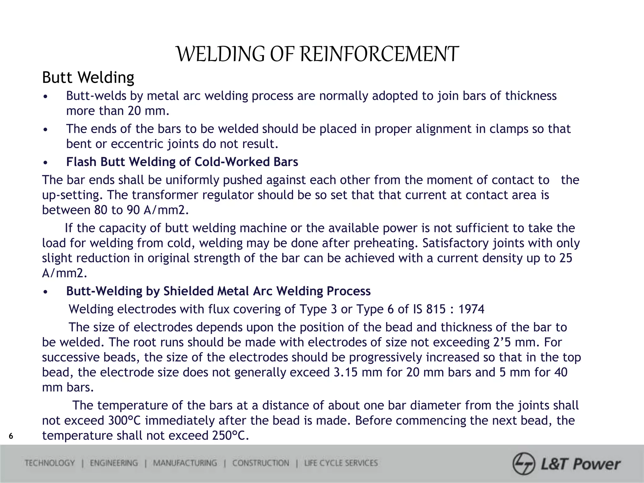 Reinforcement welding in civil engineering | PPTX