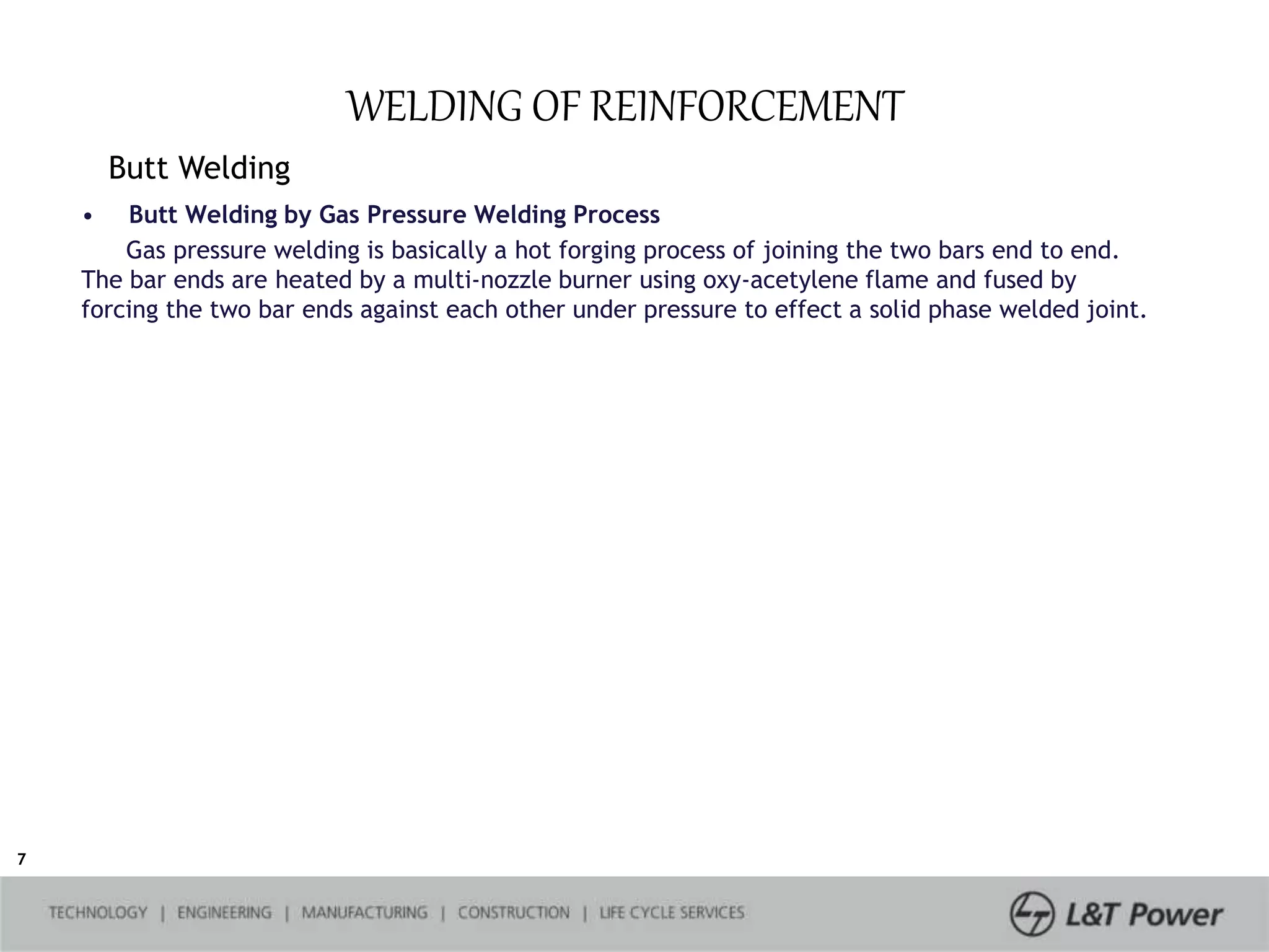 Reinforcement welding in civil engineering | PPTX