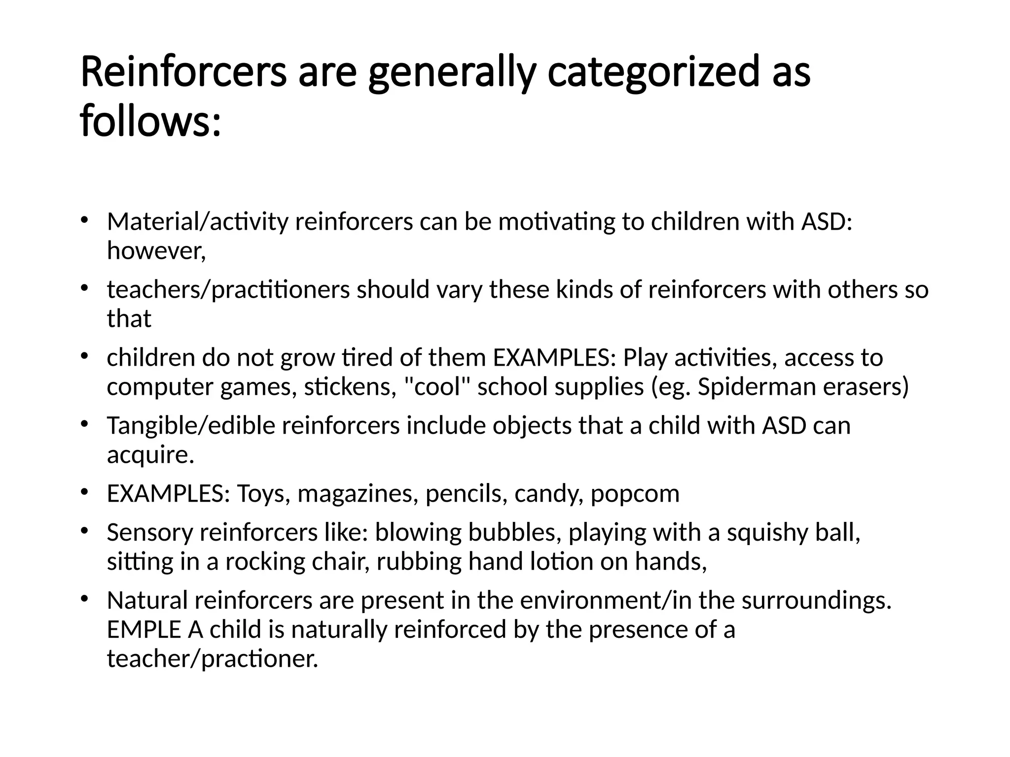 Reinforcement in SPED students powerpoint | PPTX