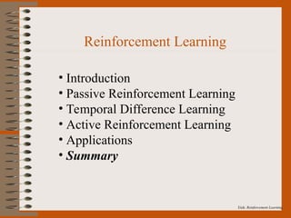 Introduction to reinforcement learning in general | PPT