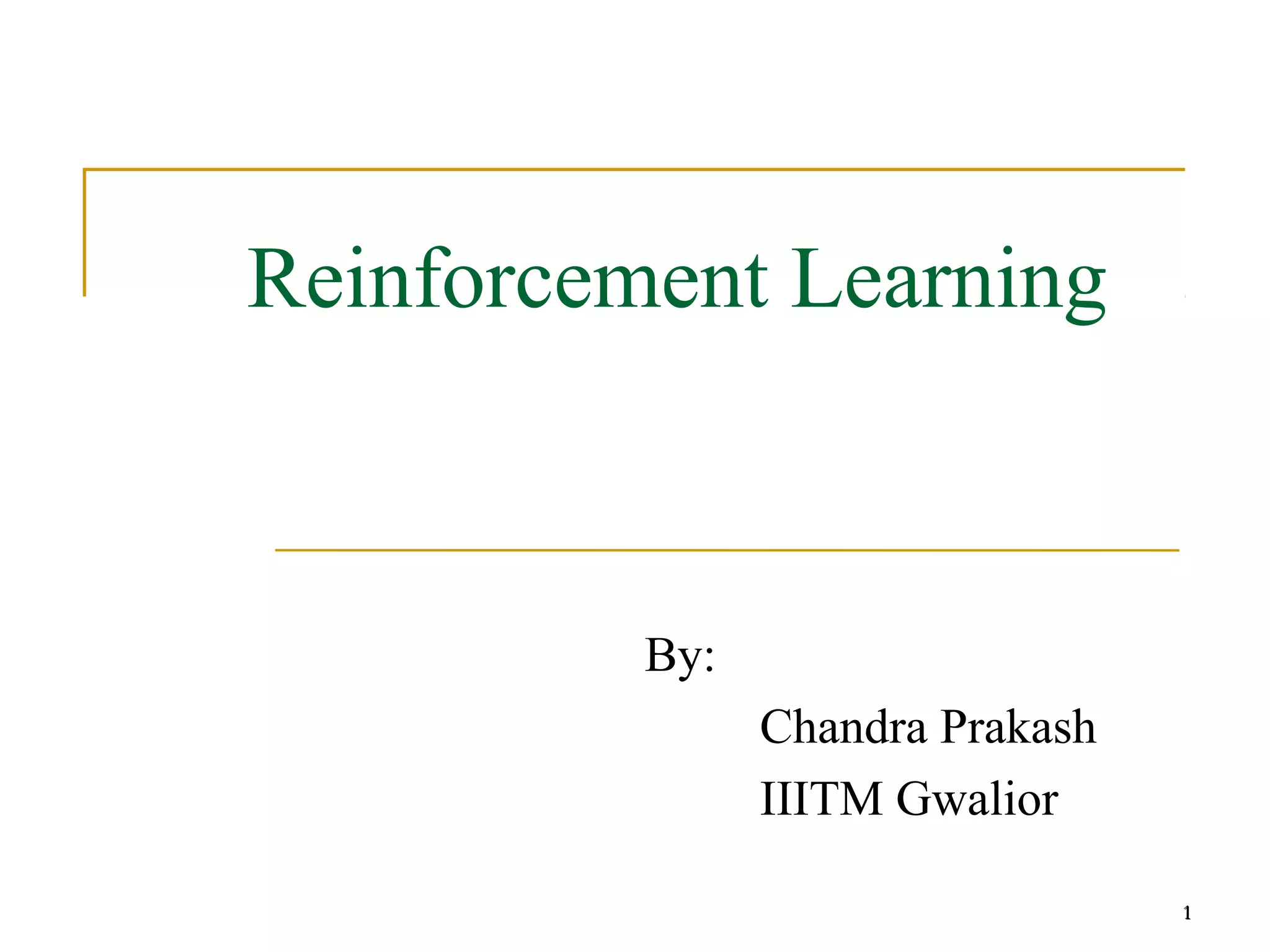 Reinforcement learning | PPT