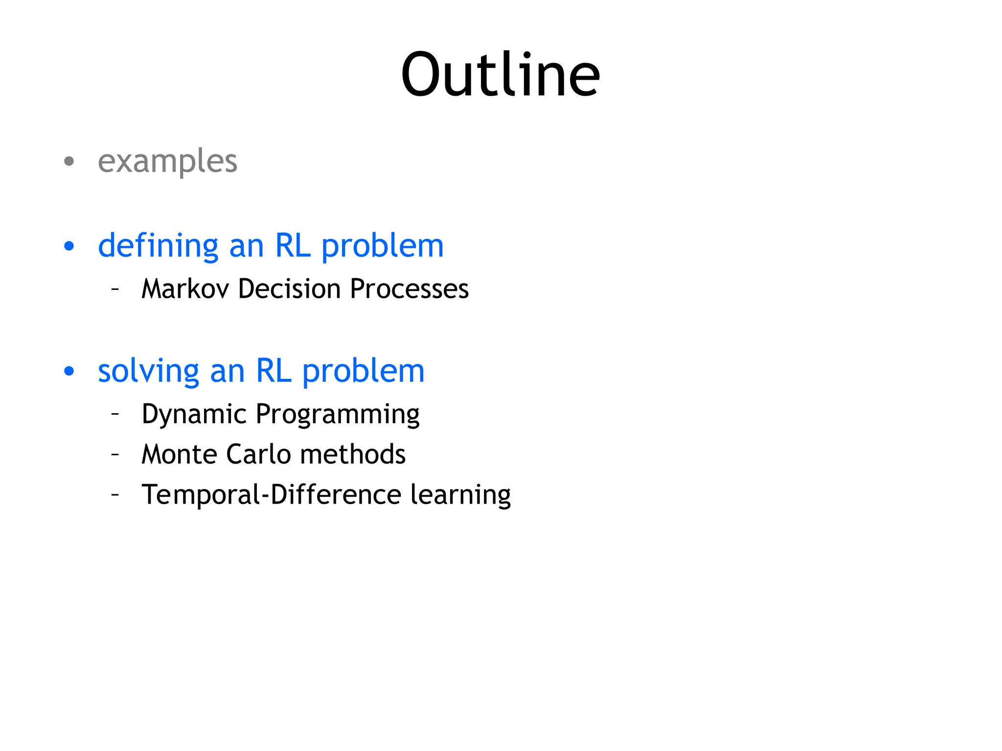 types of reinforcement-learning and description | PPT