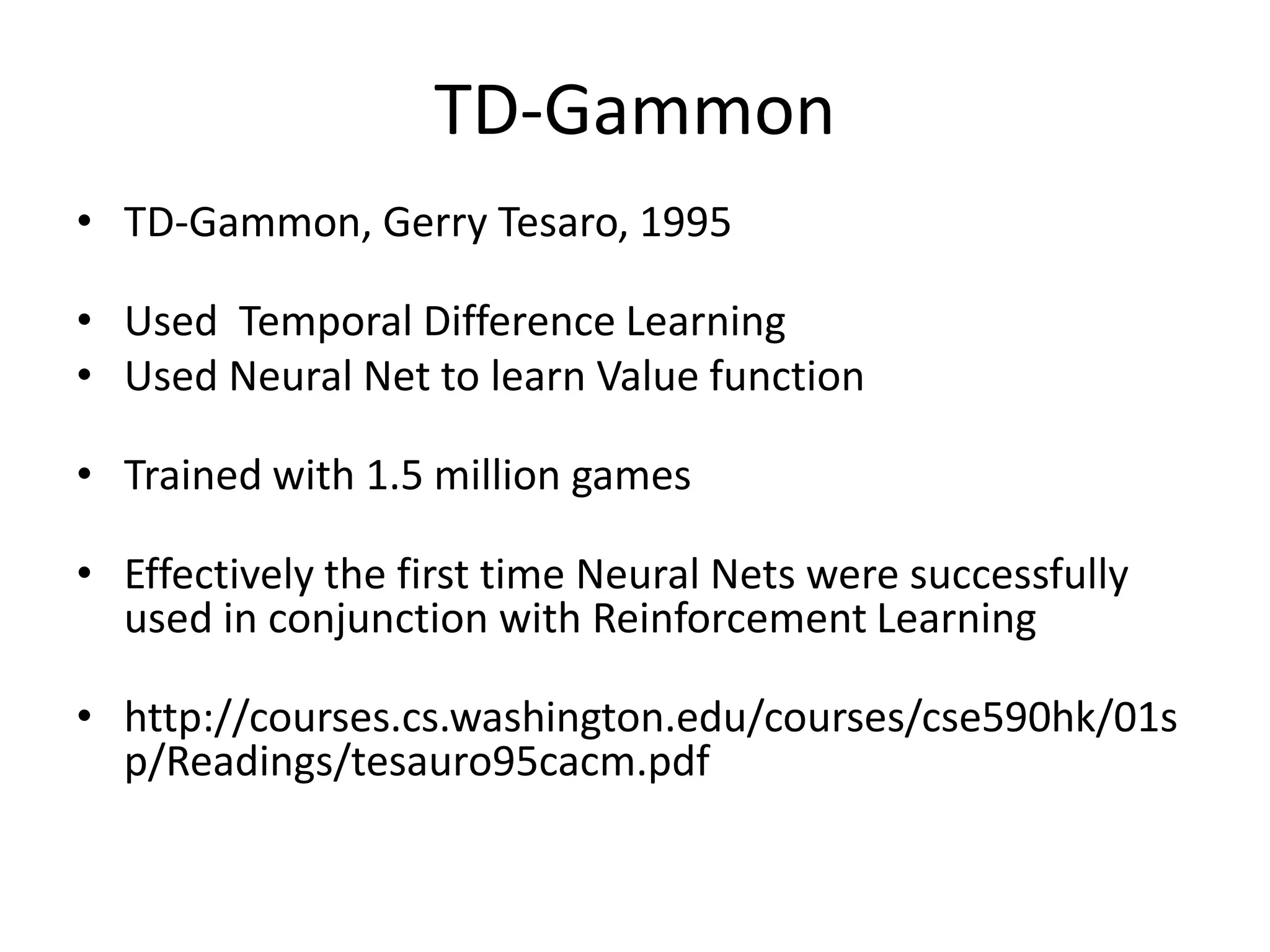 Reinforcement Learning and Artificial Neural Nets | PPTX