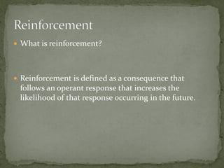Reinforcement and punishment | PDF