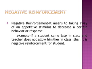 Negative Reinforcement In The Classroom