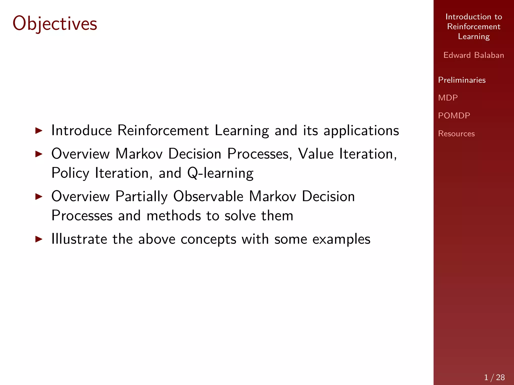 Introduction to Reinforcement Learning | PDF