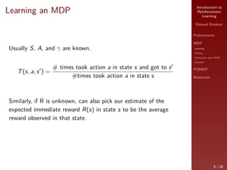 Introduction to Reinforcement Learning | PDF