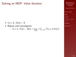 Introduction to Reinforcement Learning | PDF