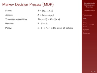 Introduction to Reinforcement Learning | PDF