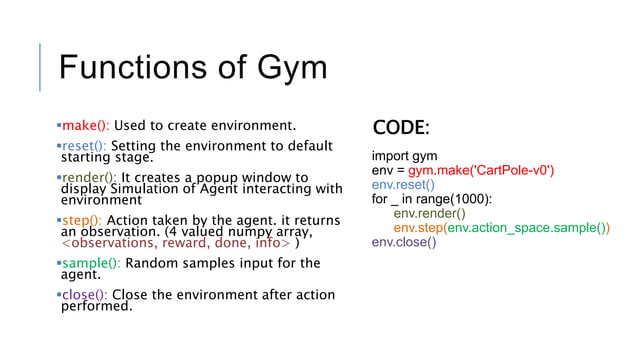 Reinforcement Learning using OpenAI Gym | PDF | Artificial Intelligence | Technology & Computing