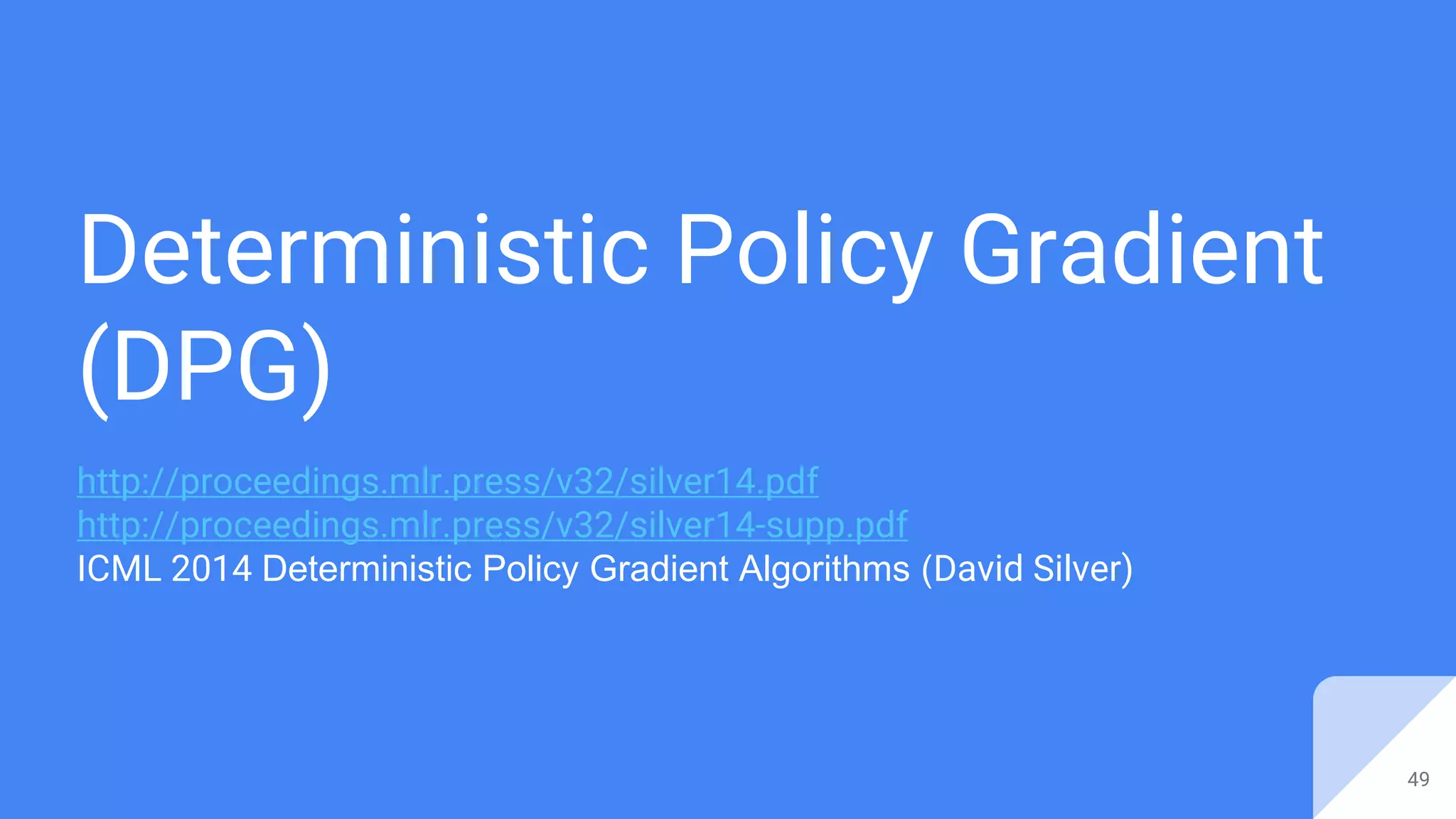 Reinforcement learning：policy gradient (part 1) | PPTX