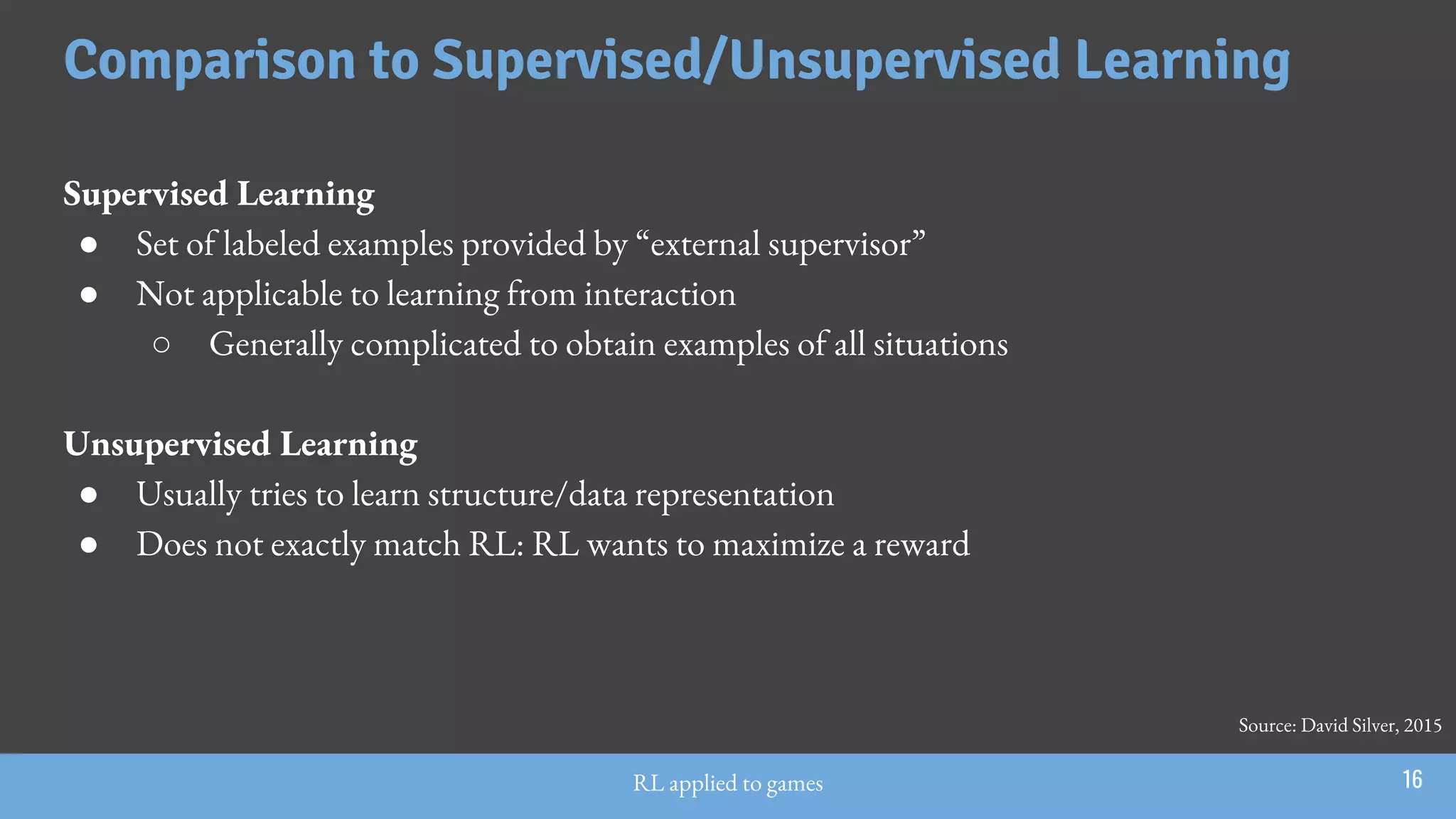 A brief overview of Reinforcement Learning applied to games | PPT