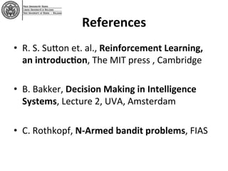 Reinforcement Learning: a Brief Overview | PDF