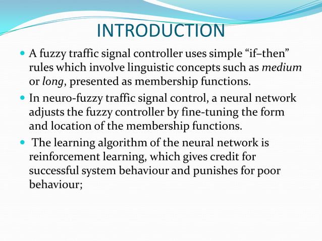 Reinforcement Learning In Neuro Fuzzy Traffic Signal Control Ppt