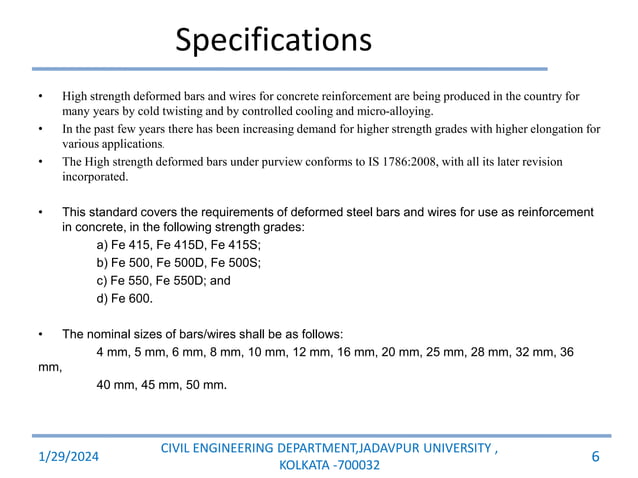 A presentation on reinforcement detailing in the manufacturing process ...