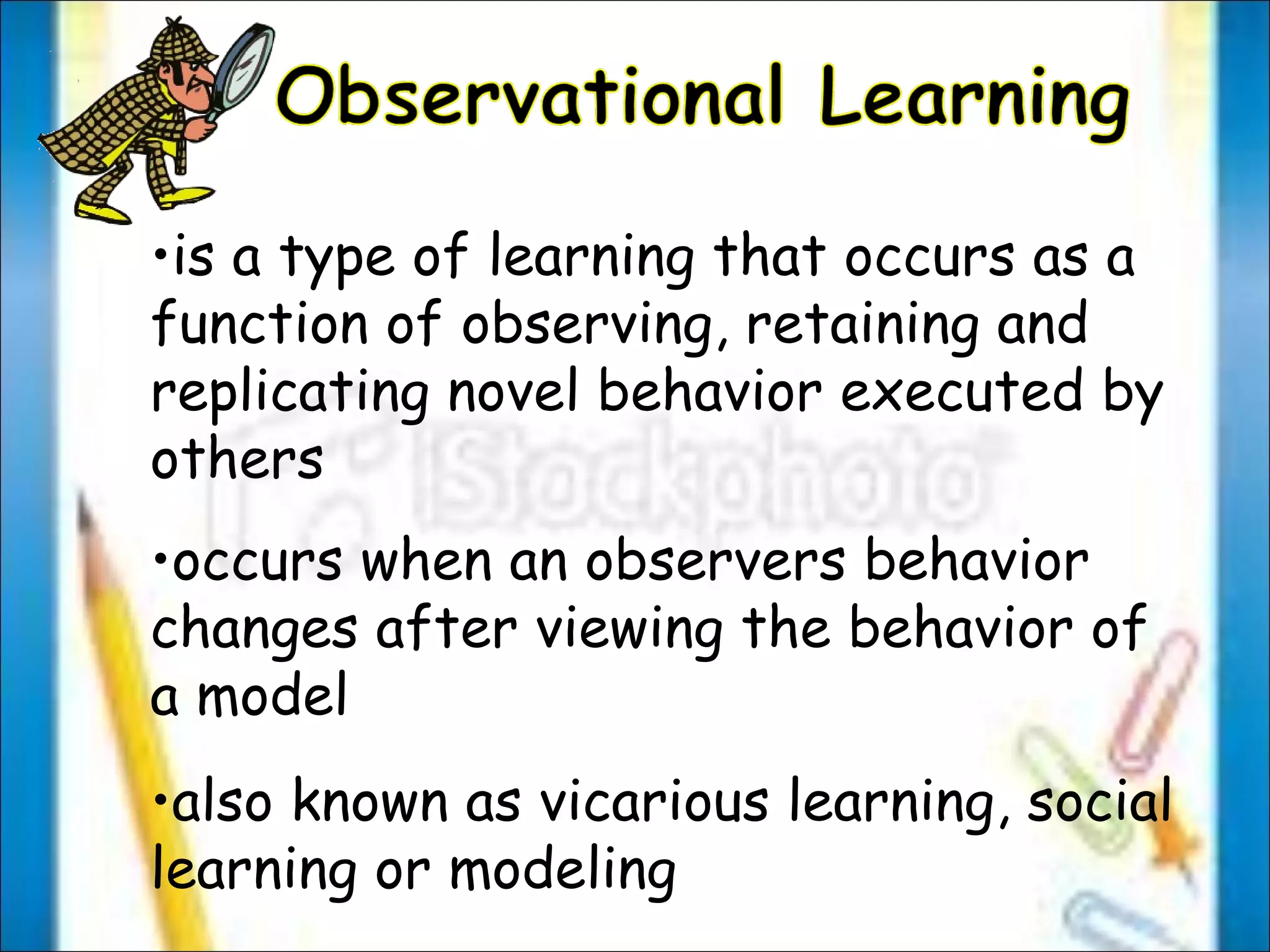 Reinforcement theory observational learning theory | PPT