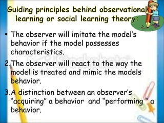 Reinforcement theory observational learning theory | PPT | Science