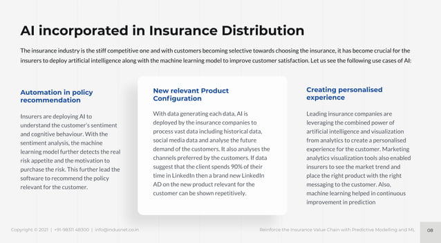 Reinforce the insurance value chain with predictive modelling and ml | PPT