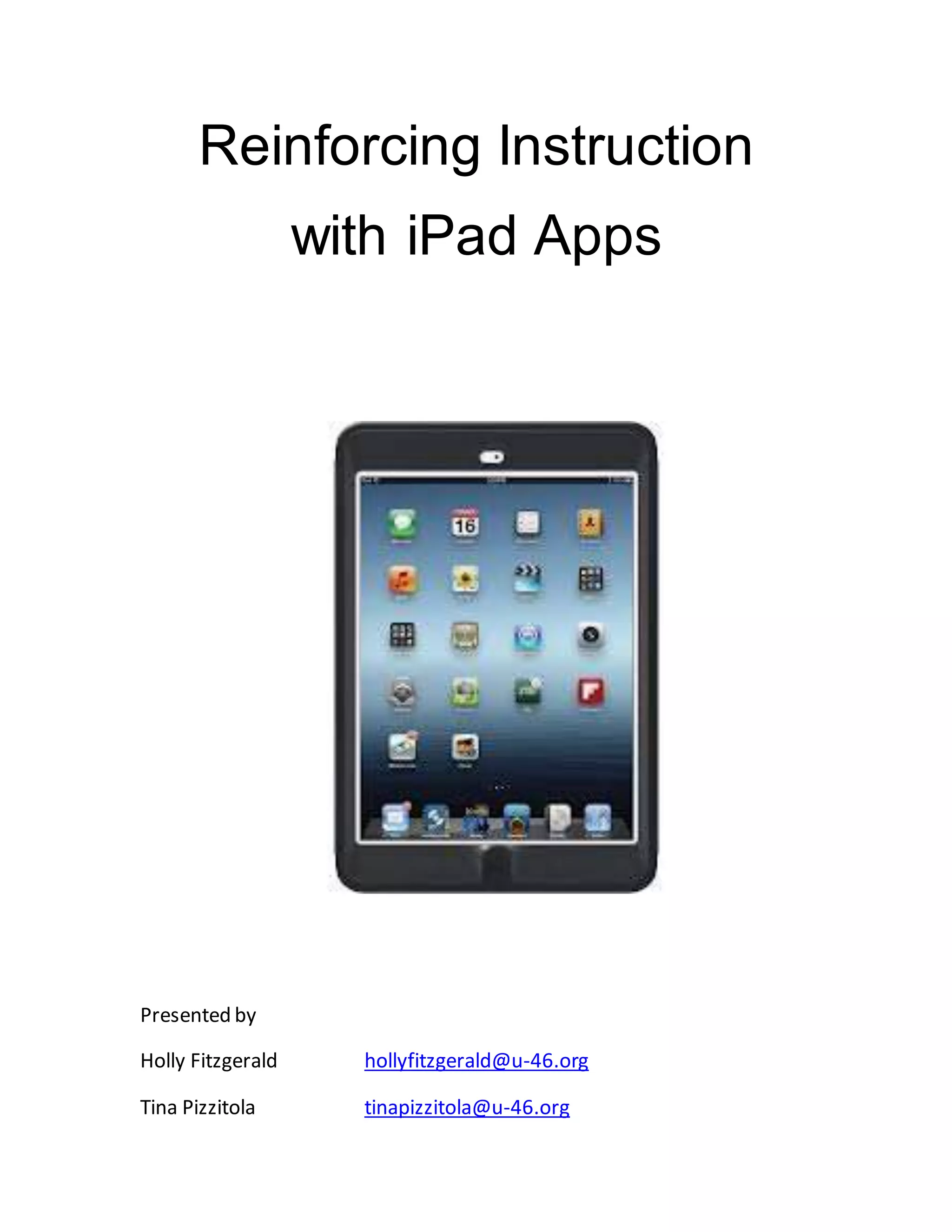 Reinforcing instruction with iPad Apps | DOCX