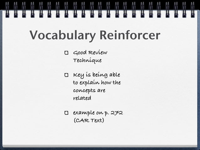 Reinforcing vocabulary | KEY