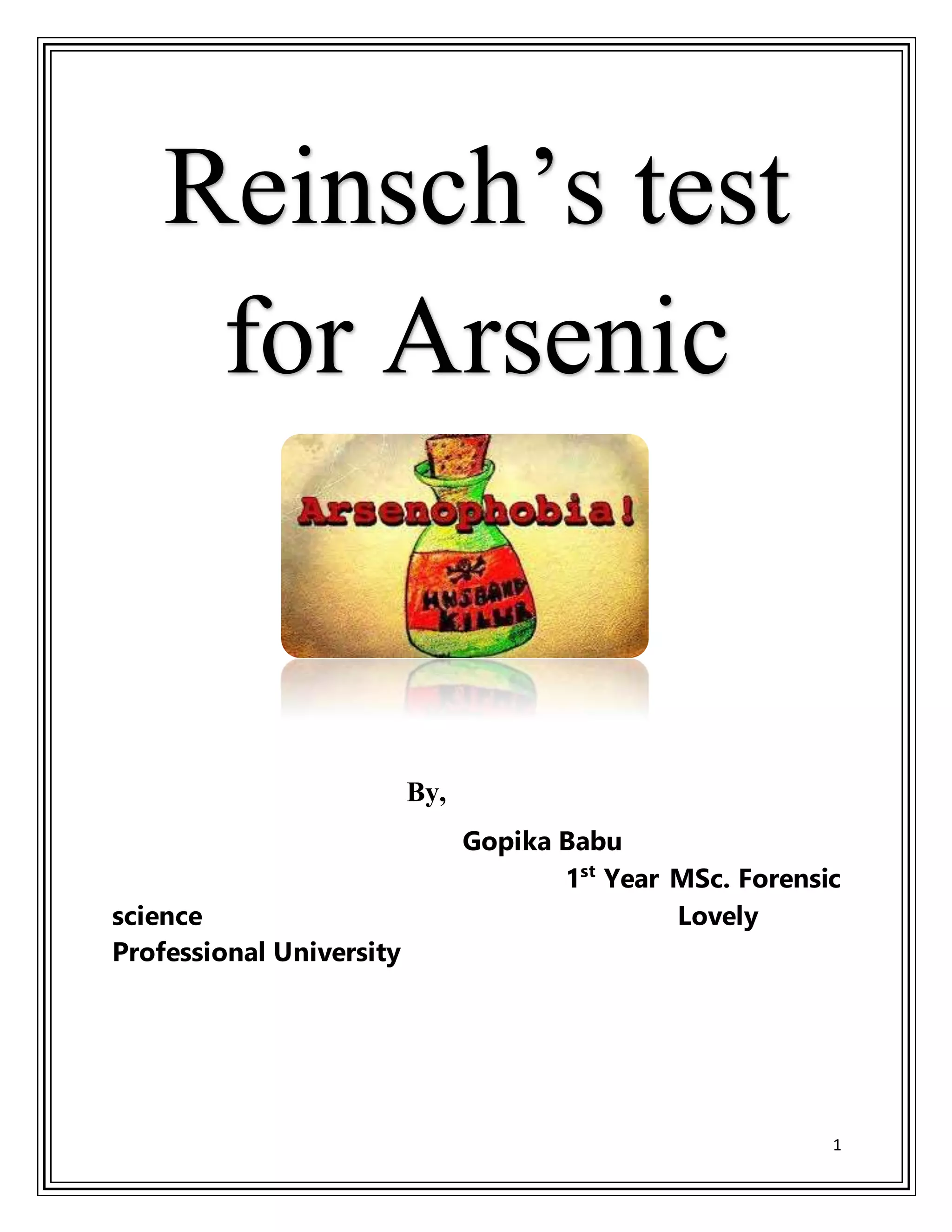 Reinsch's test for arsenic | DOCX