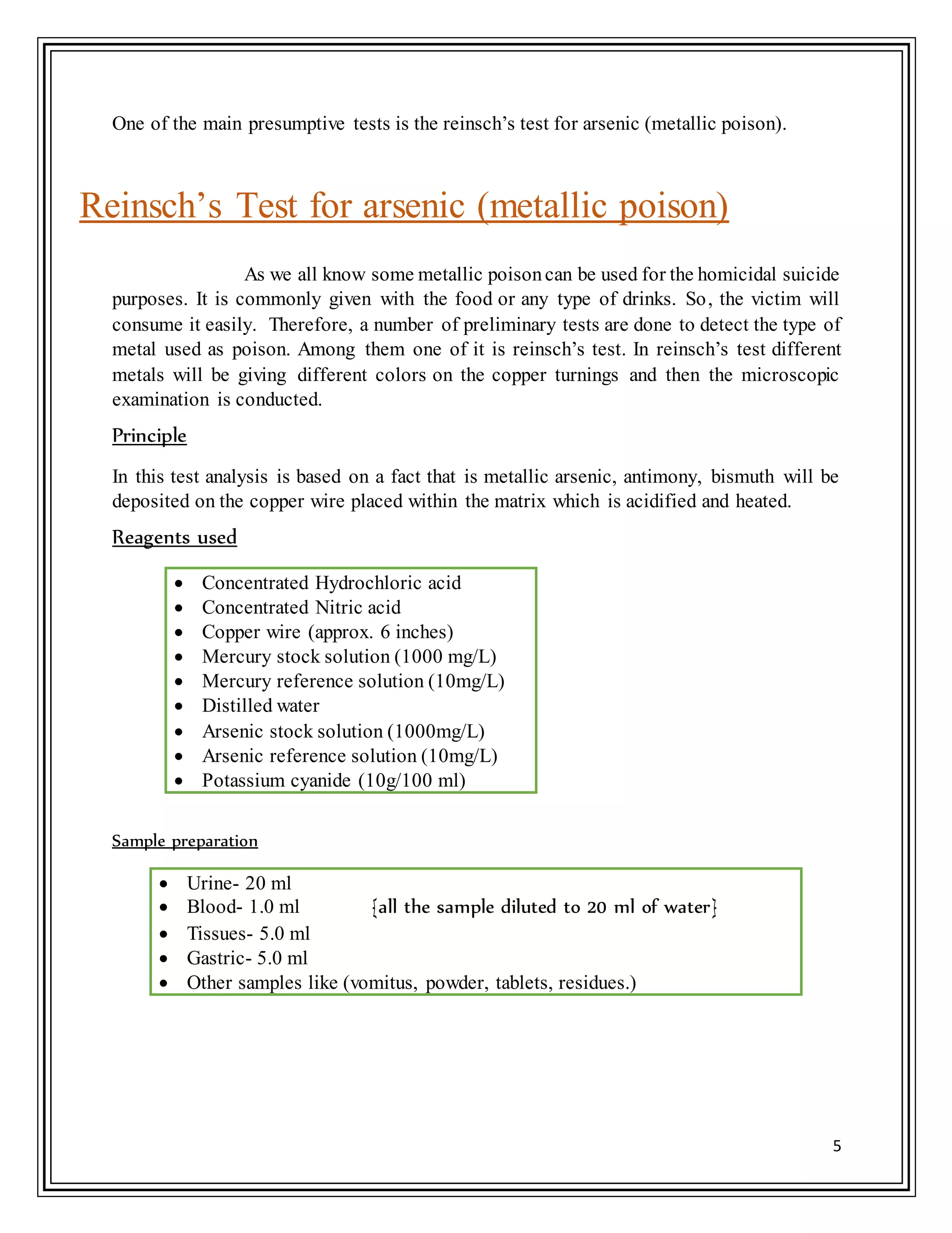 Reinsch's test for arsenic | DOCX