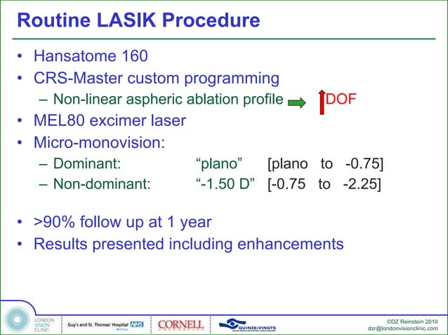 Laser Blended Vision for Presbyopia: | PPT