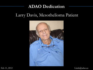 Linda Reinstein: Miles for Meso: “Asbestos: Still Lethal and Legal in ...