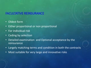 Basics of Reinsurance, Types, Purposes, Advantages and Disadvantages | PPTX