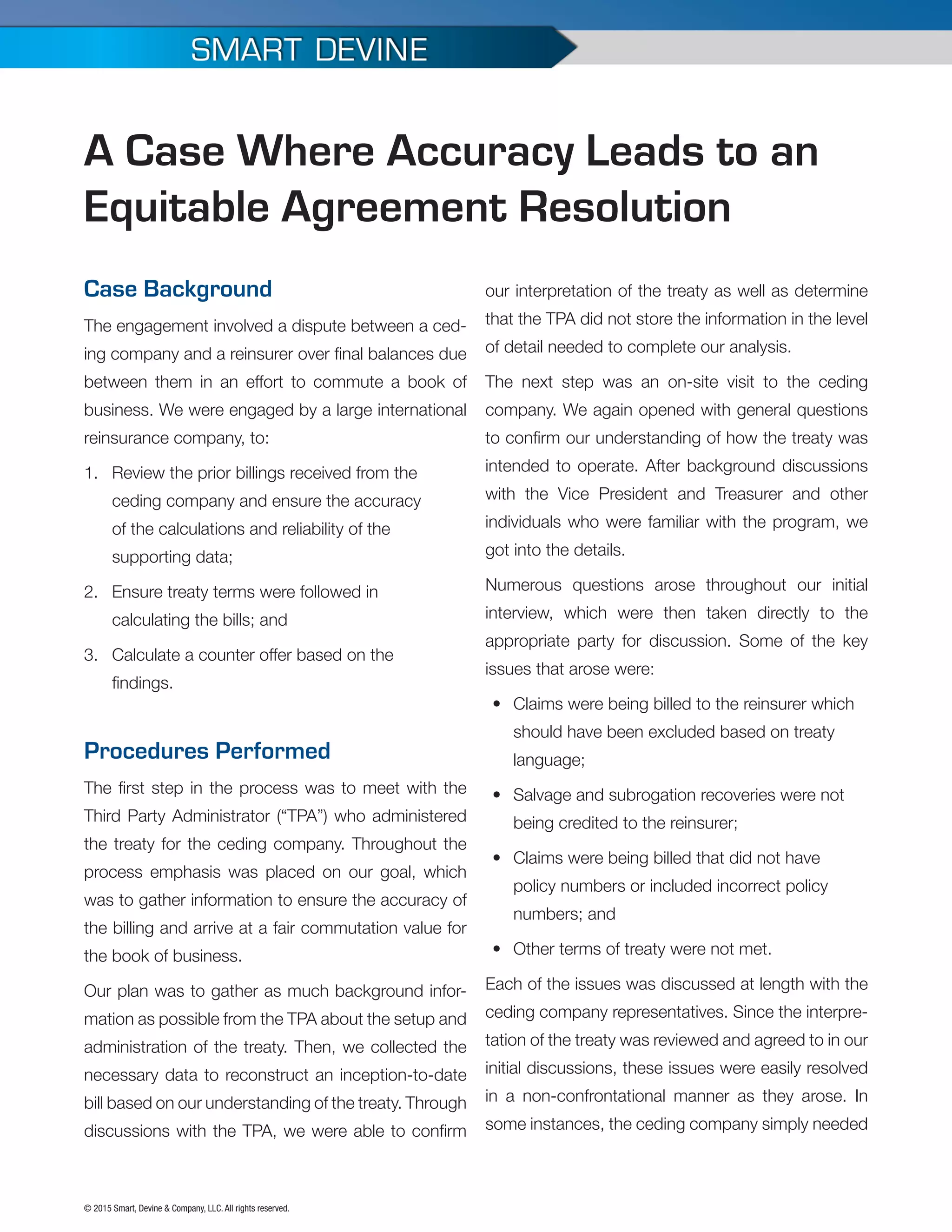 Reinsurance commutation 0315 | PDF