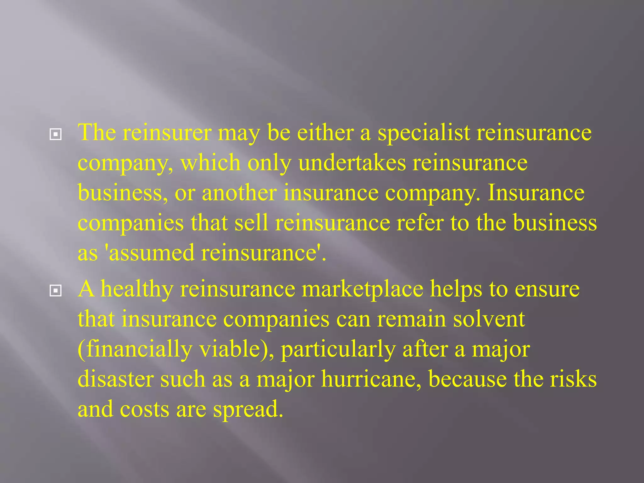 Reinsurance | PPTX