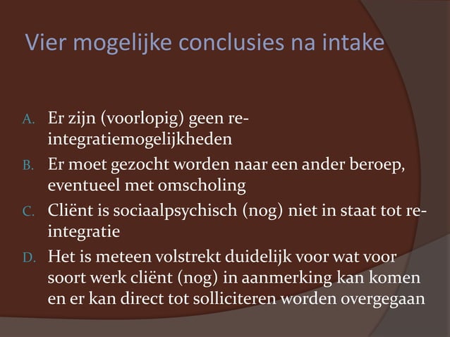 Re Integratie 2e Spoor | PPT