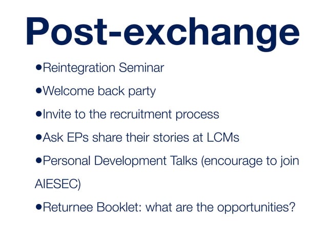 AIESEC Reintegration process | PDF