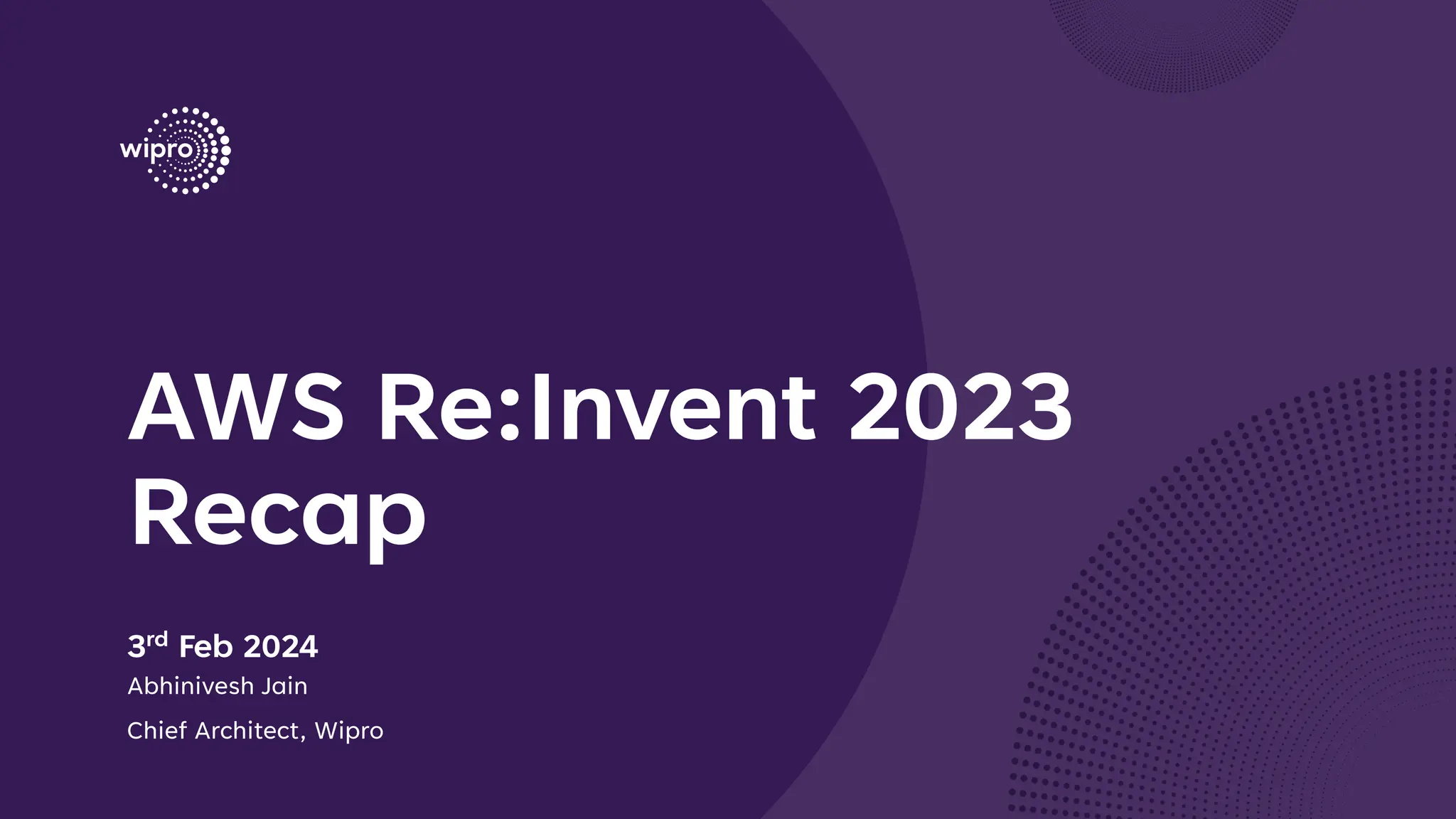 Re-Invent 23 recap @ AWS UserGroup meetup | PPT