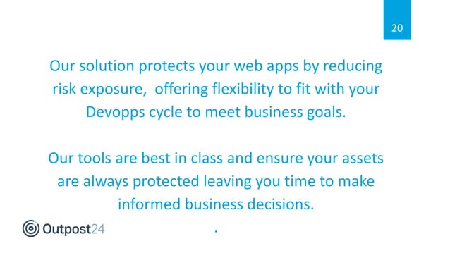 Outpost24 Webinar - Creating a sustainable application security program to drive growth | PPT
