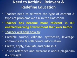Reinventing & redefining education ICT way | PPT