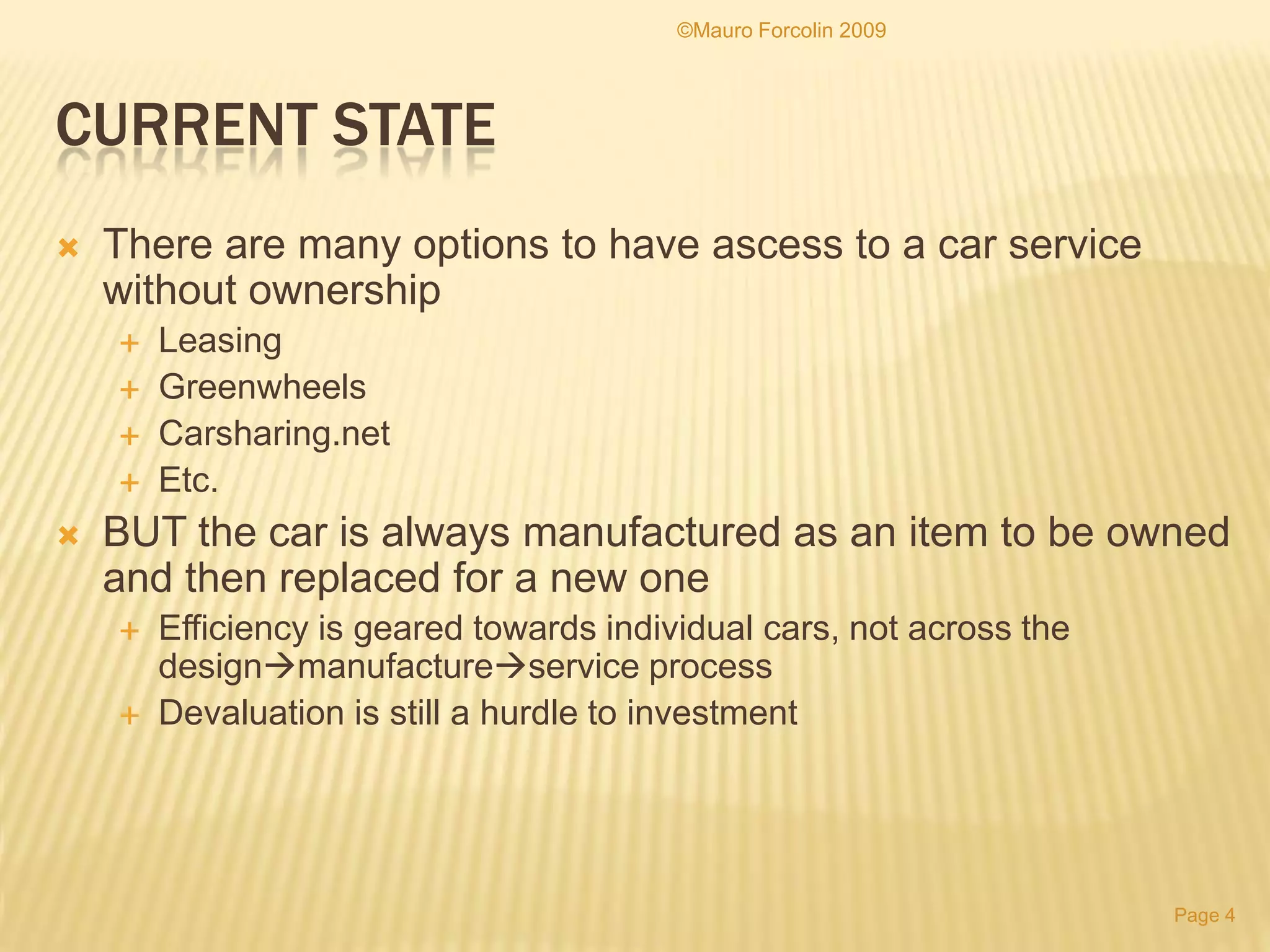 Reinventing the Car as a Service - Summary | PPT
